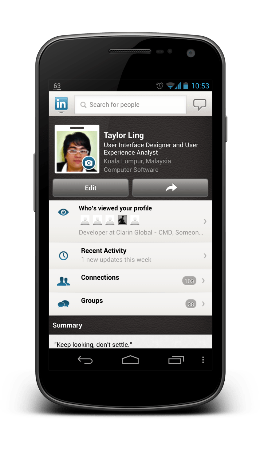 LinkedIn Redesigned – #androiduiux