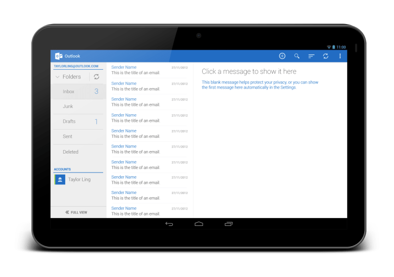 Outlook.com App Redesign – Tablet Version – #androiduiux