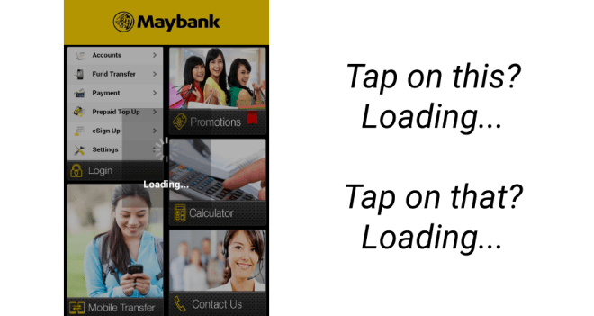 An example of really bad mobile app design – Maybank2u – #androiduiux